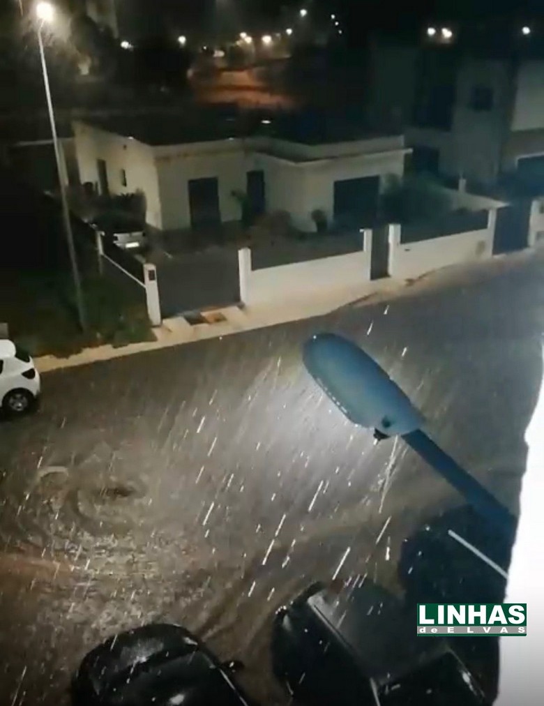 Uma noite de chuva sem tréguas: Elvas viu a água subir e as ruas ...